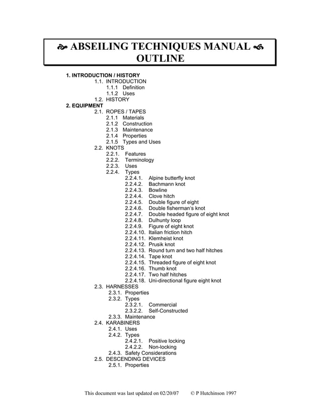 Abseiling techniques manual | PDF