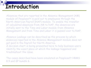 Peoplesoft Absence Leakage Decision Chart | PPT