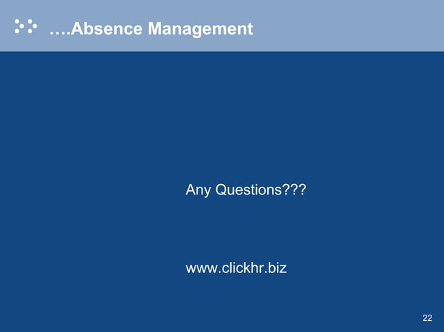 Absence Management Presentation | PPT