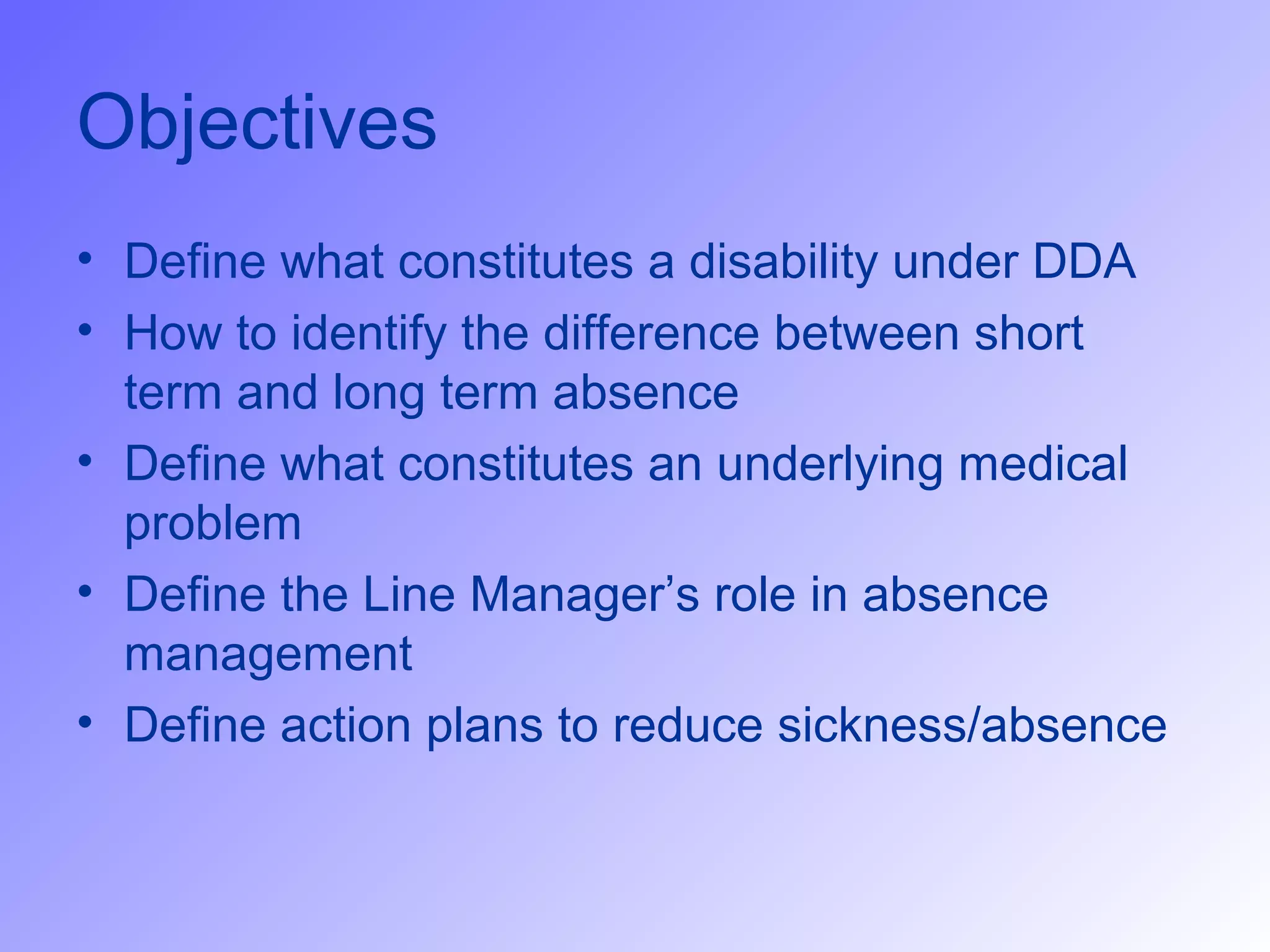 Absence management slides | PPT