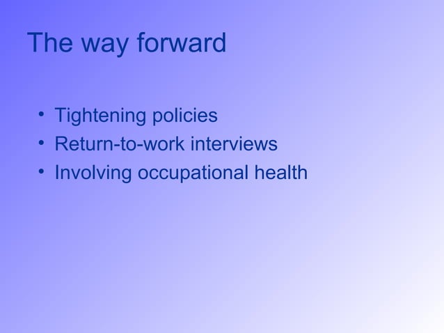 Absence management slides | PPT