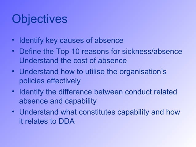 Absence management slides | PPT