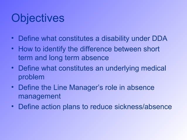 Absence management slides | PPT