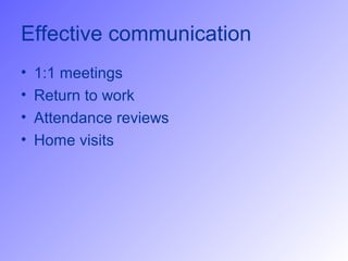 Absence management slides | PPT