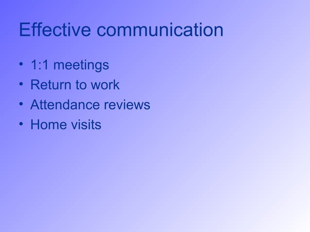 Absence management slides | PPT