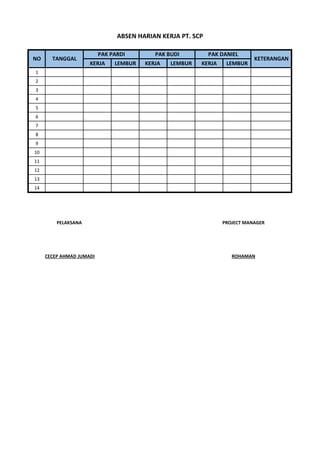 Absen harian kerja | PDF