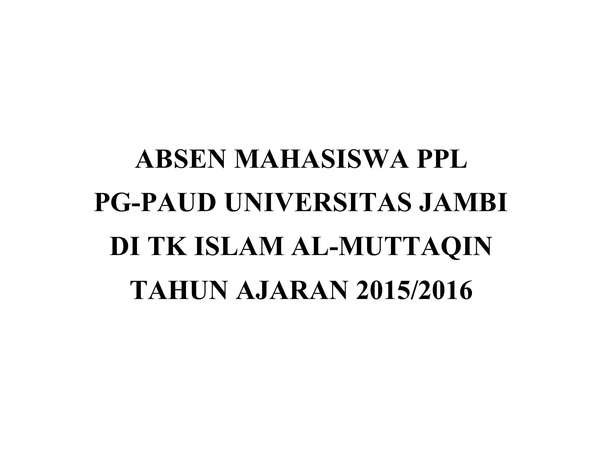 Absen mahasiswa ppl | DOCX