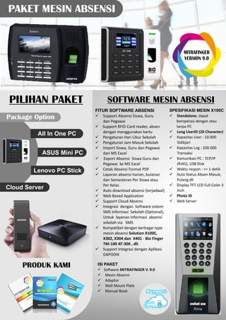 PAKET MESIN ABSENSI MITRATEK | PDF