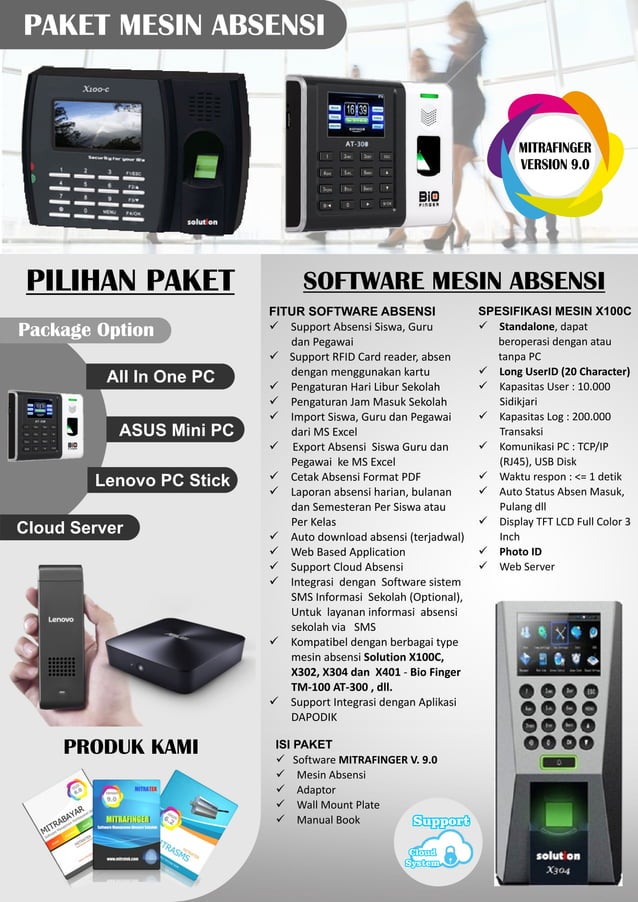 PAKET MESIN ABSENSI MITRATEK | PDF