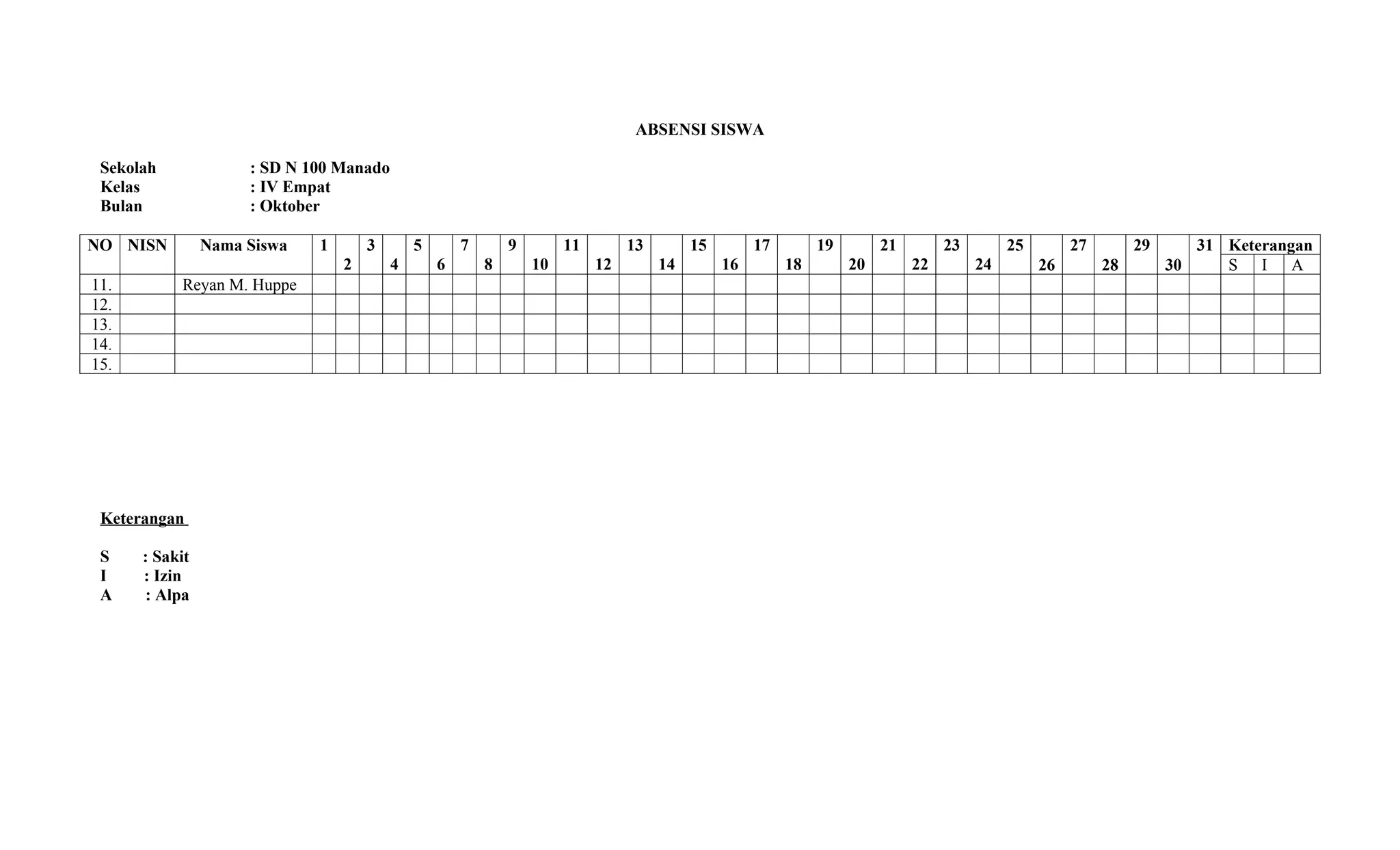 Absen Siswa contoh buat rekomendasi tahun pelajaran baru | PPT