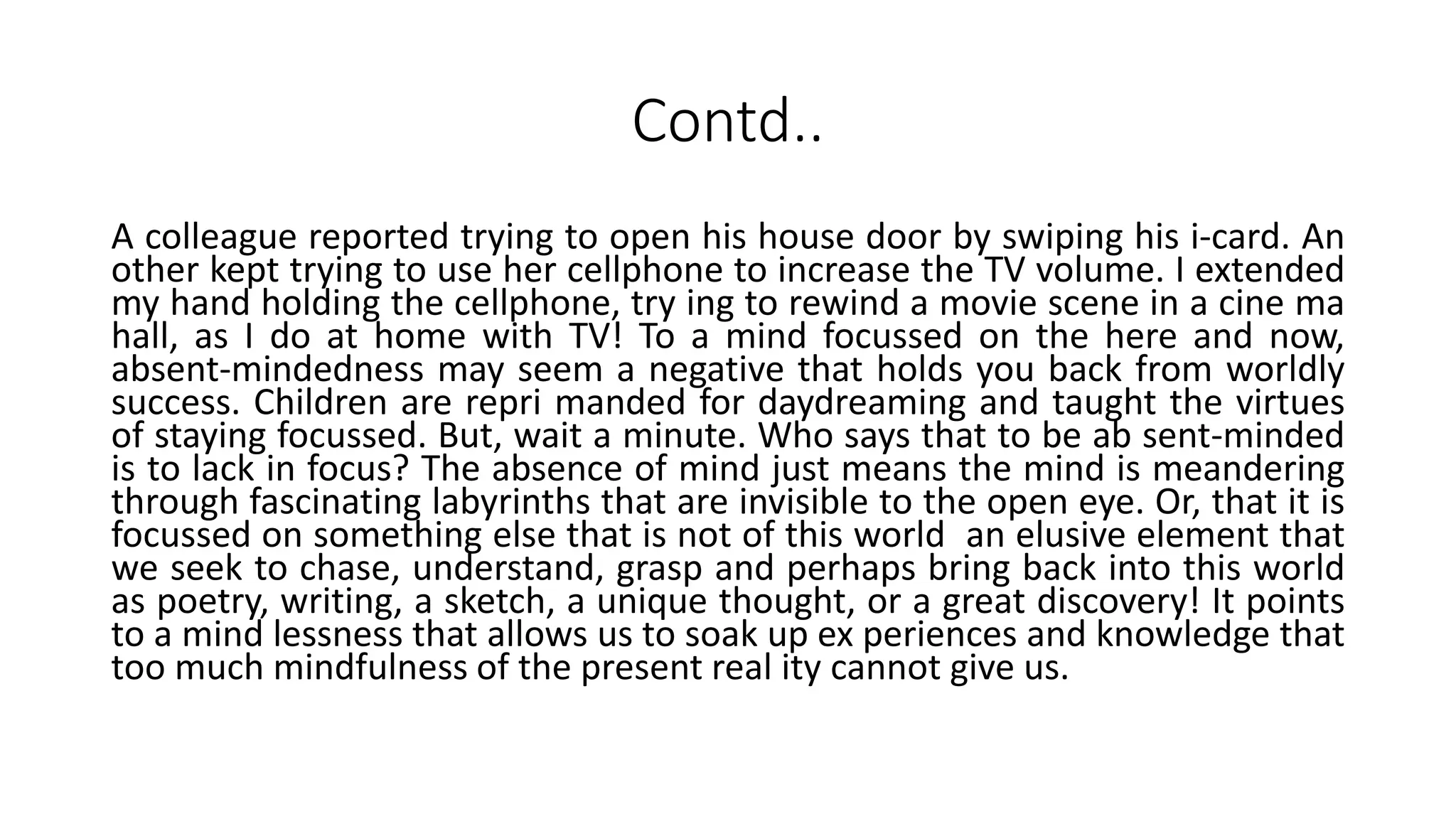 Absent minded | PPTX