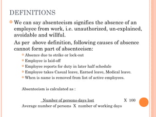 Absenteeism | PPT