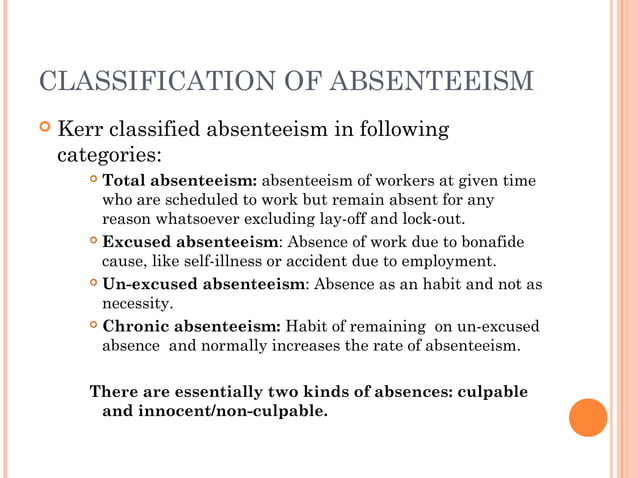 Absenteeism | PPT