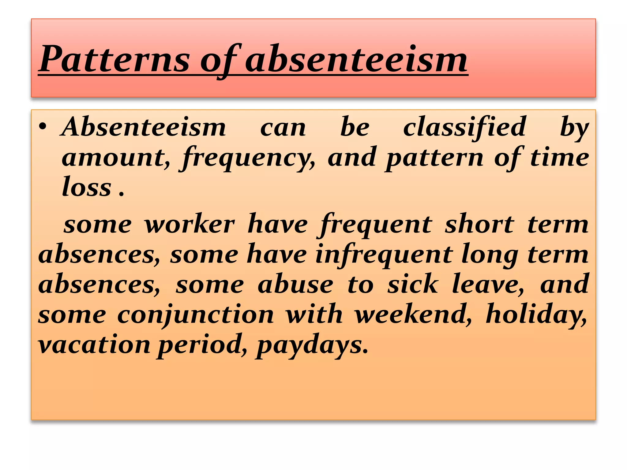 Absenteeism and turn over | PPTX