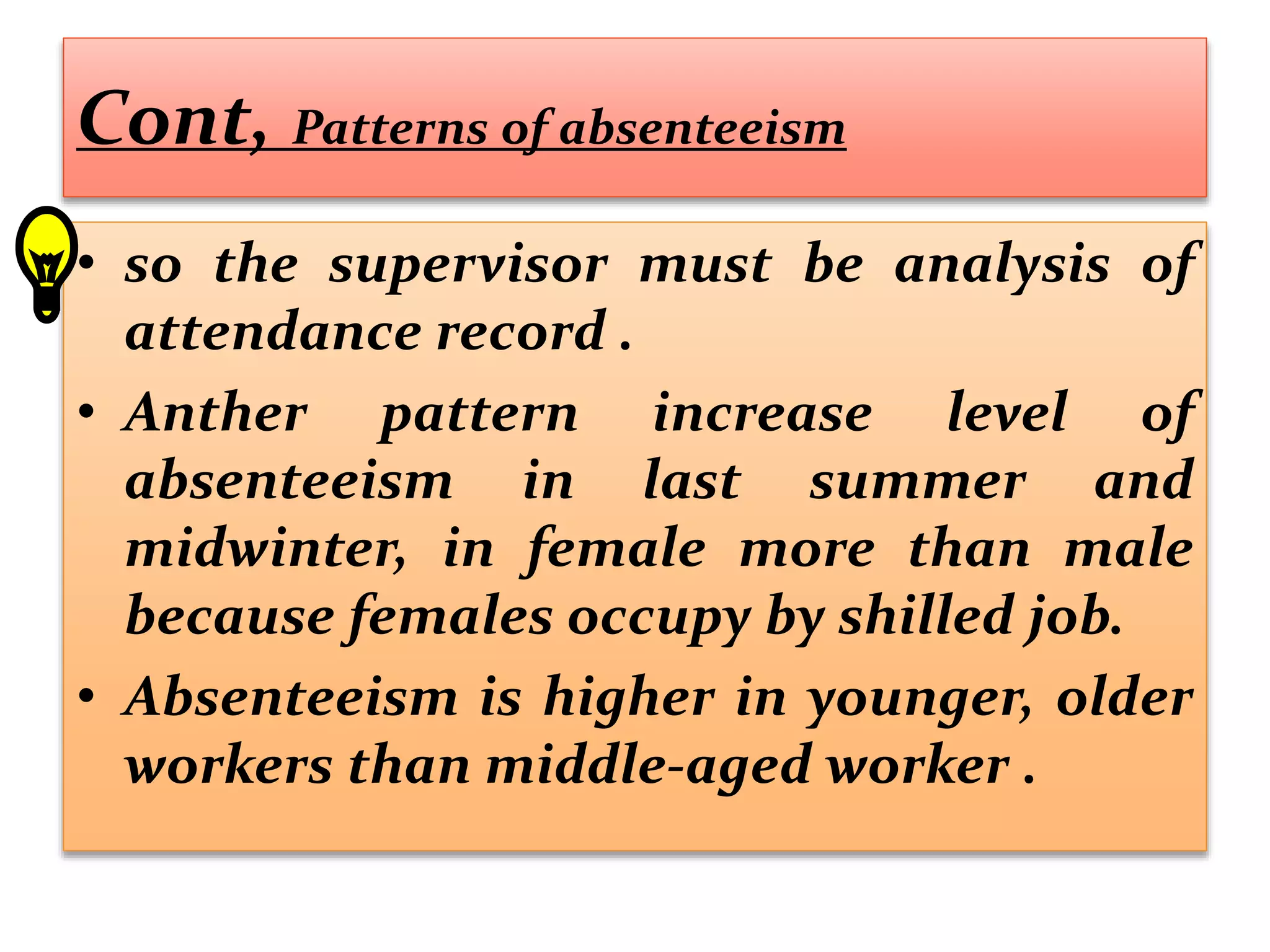 Absenteeism and turn over | PPTX
