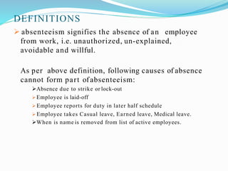 Absenteeism | PPTX
