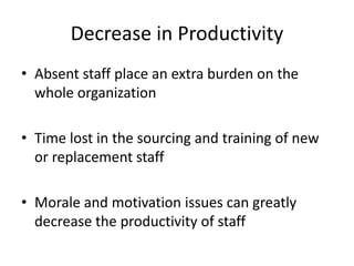 Absenteeism of employees my ppt | PPTX