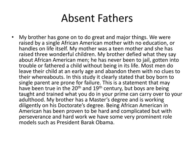 Absent Fathers Linked In | PPT