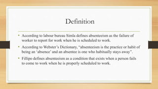 Absentism | PPTX | Career Advice | Careers