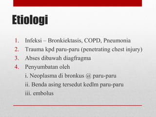 Abses paru-paru, Pleurisi dan Empyema | PPT