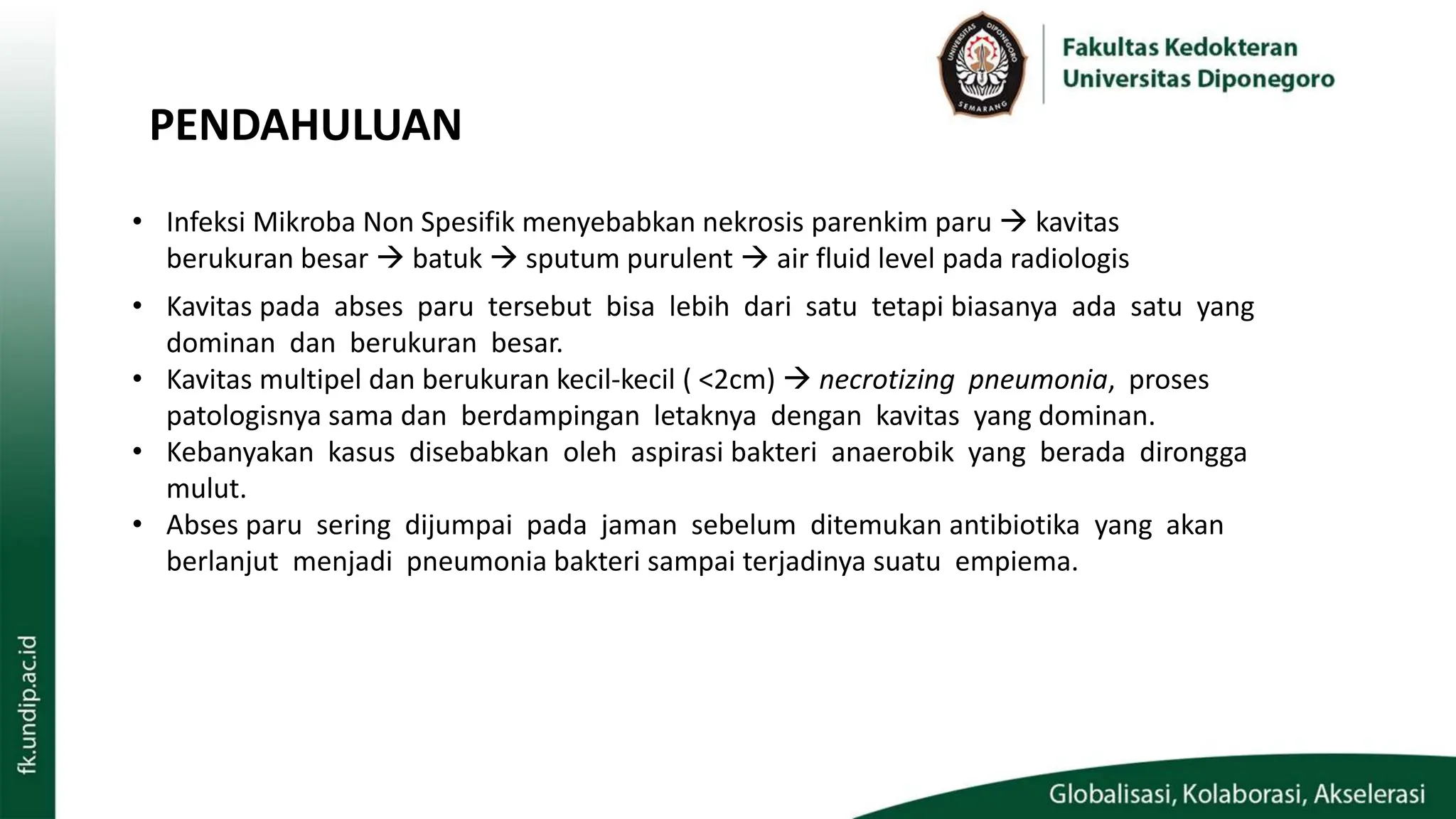 Abses paru - Diagnosis, tatalaksana, prognosis | PPTX