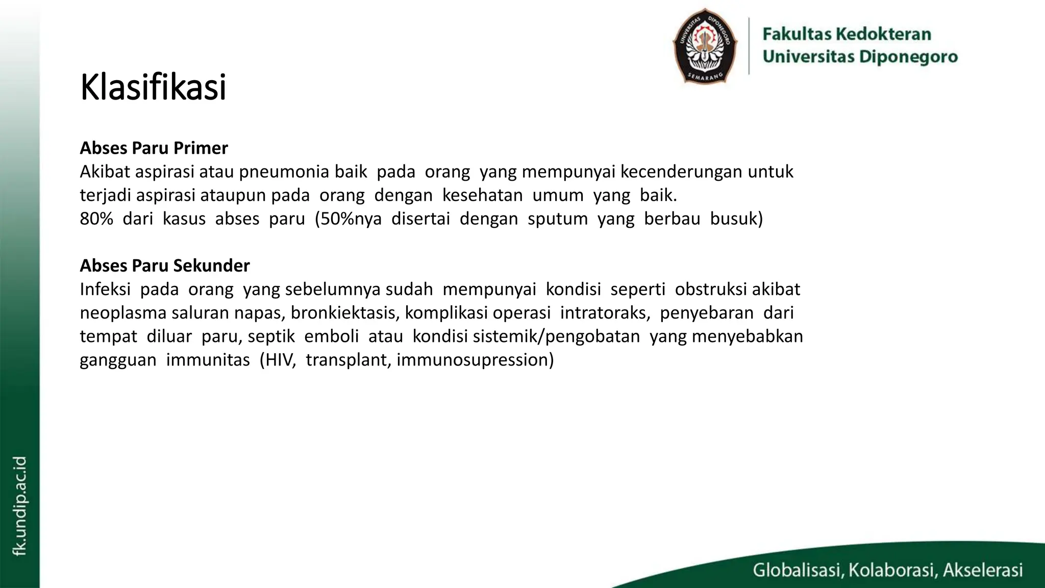 Abses paru - Diagnosis, tatalaksana, prognosis | PPTX