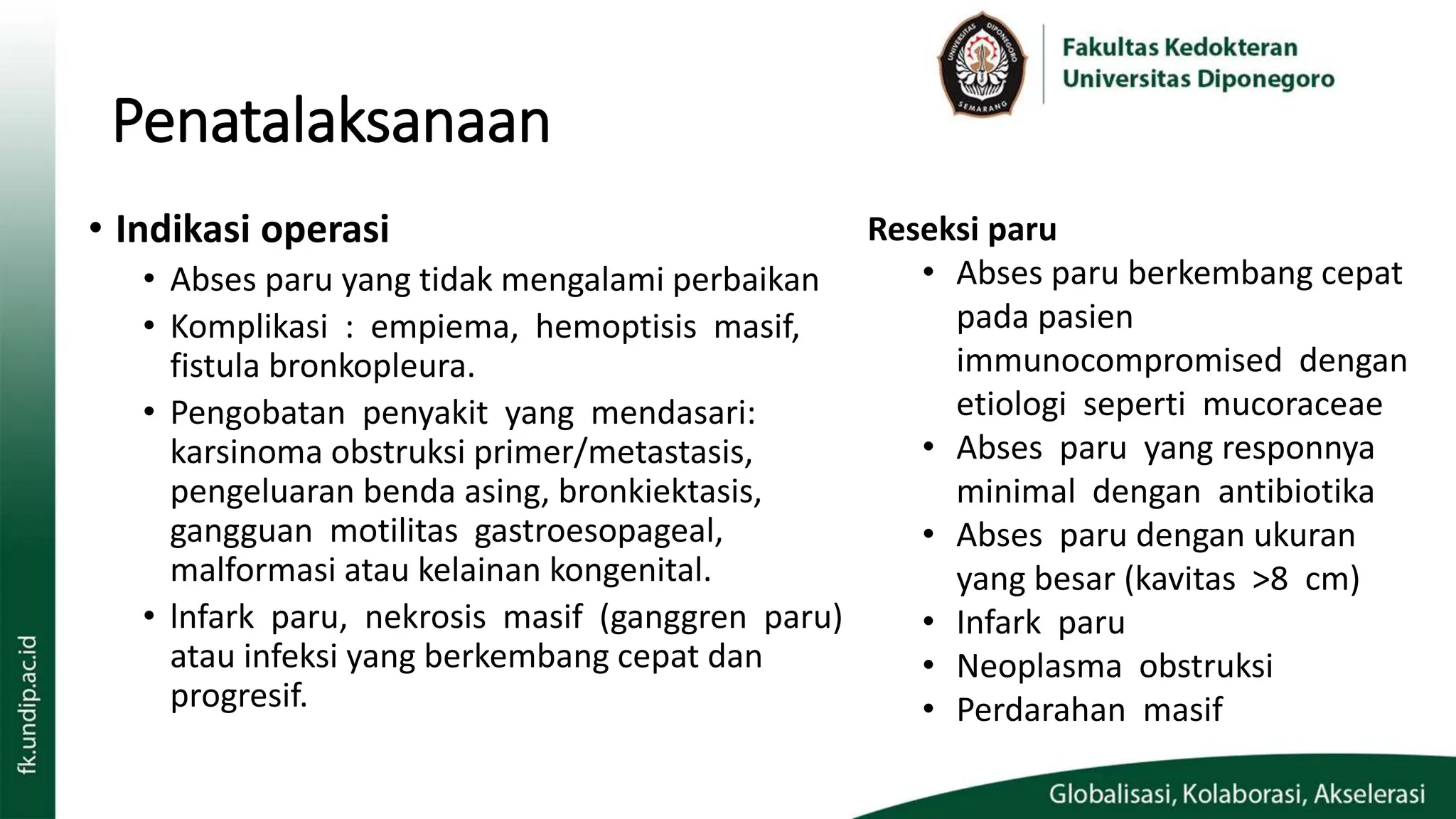 Abses paru - Diagnosis, tatalaksana, prognosis | PPTX