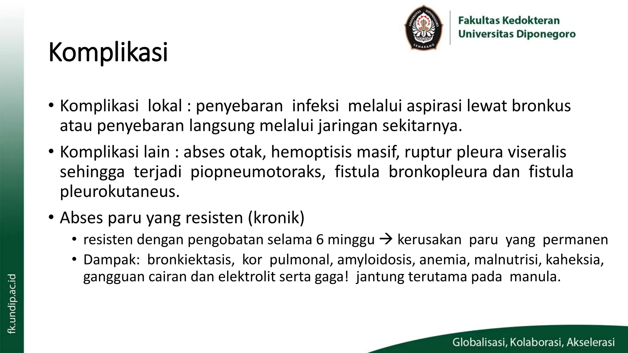 Abses paru - Diagnosis, tatalaksana, prognosis | PPTX