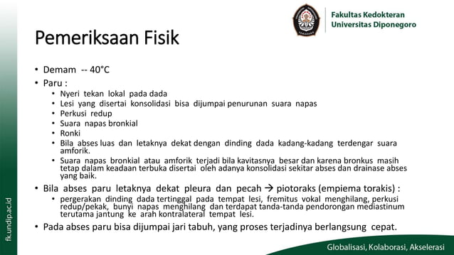 Abses paru - Diagnosis, tatalaksana, prognosis | PPTX