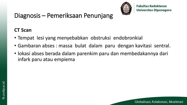 Abses paru - Diagnosis, tatalaksana, prognosis | PPTX