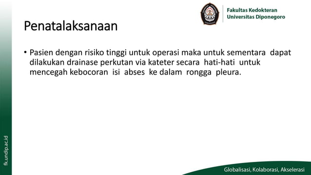 Abses paru - Diagnosis, tatalaksana, prognosis | PPTX