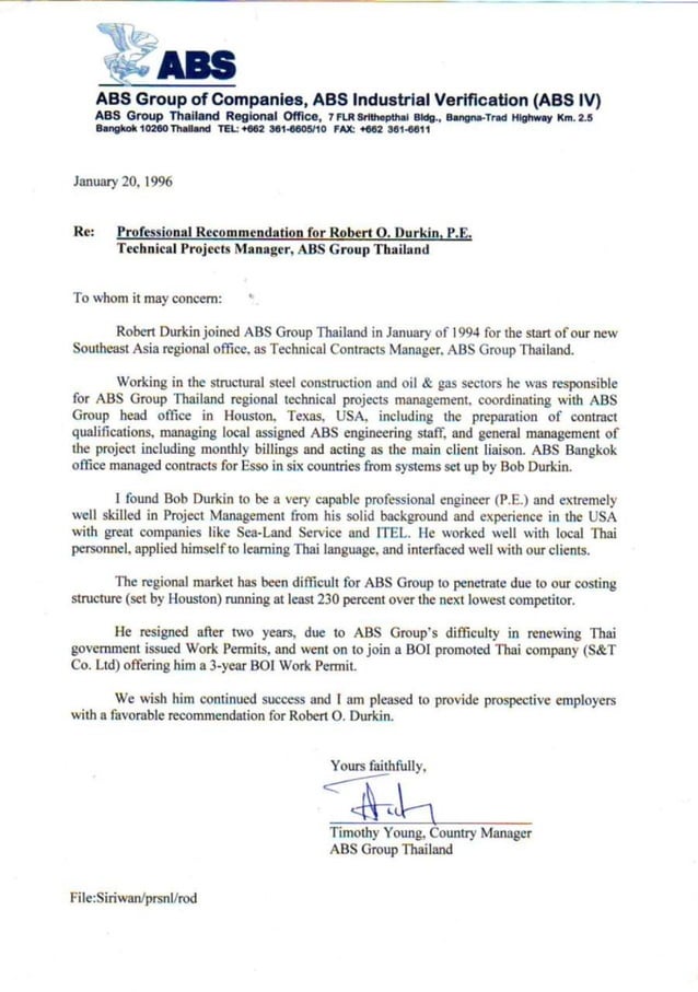 ABS Group Employer Reference | PDF