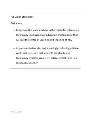 Abs ict vision and strategy 2010 2013 | PDF | Education industry ...
