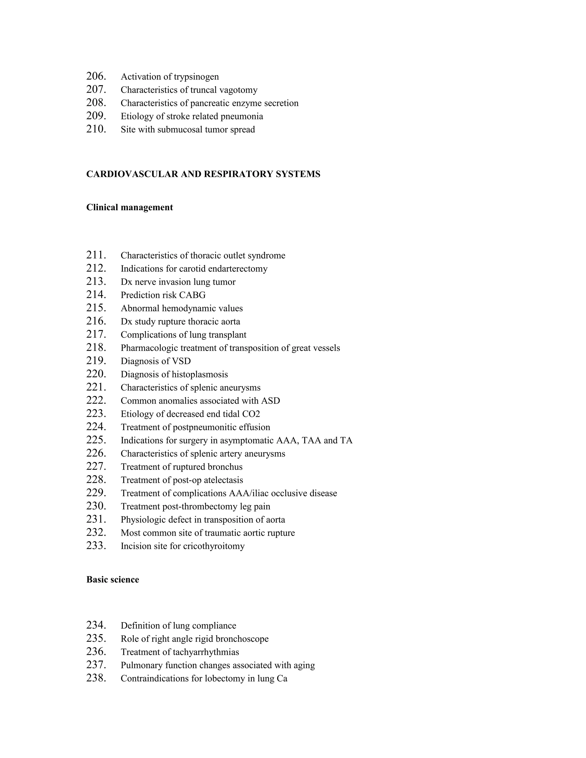 Absite and Surgical Boards - Bullet points | DOC