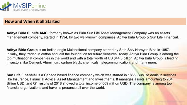 Aditya Birla Sun Life Mutual Fund - A Brief Overview | PPTX