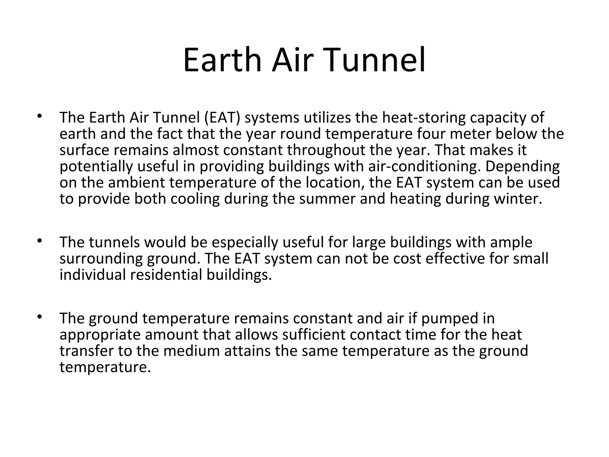 Earth air tunnels | PPT