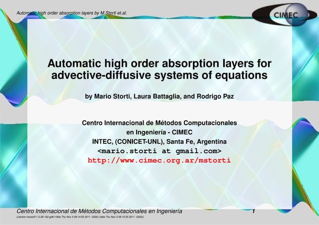 Automatic high order absorption layers for advective-diffusive systems ...
