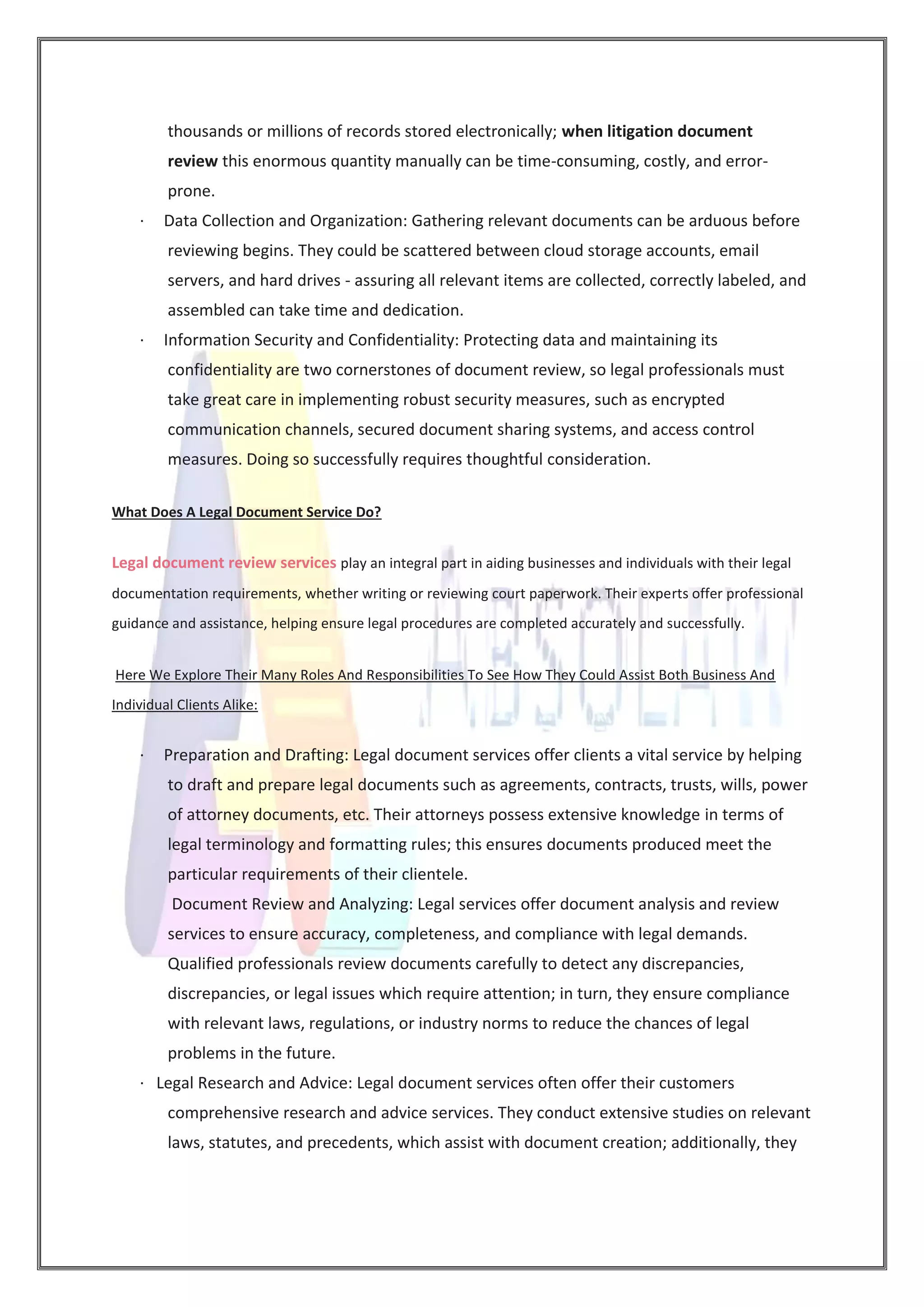 Comprehensive Litigation Document Review Services | PDF