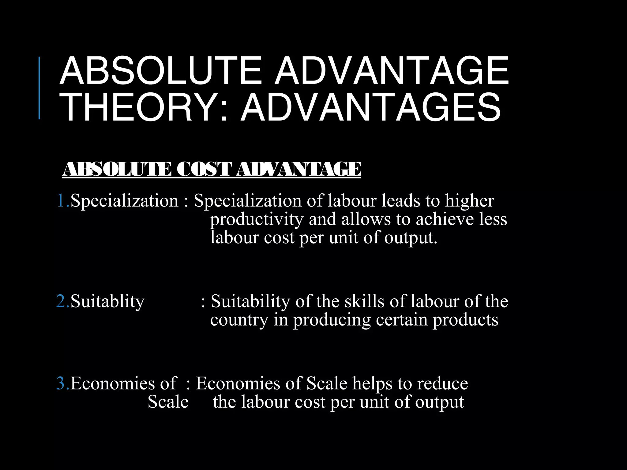 International Trade Theory : Absolute Advantage Theory | PPT