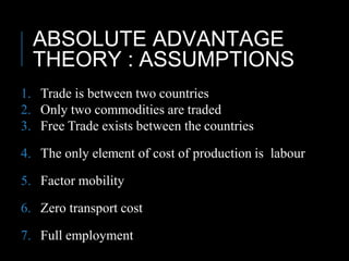 Absolute advantage theory | PPTX