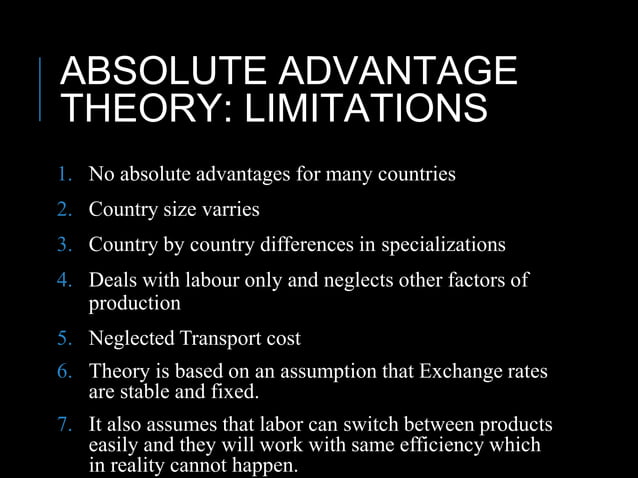 Absolute advantage theory | PPTX Absolute advantage theory | PPTX