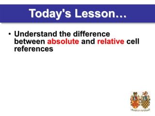 Absolute cell references | PPTX