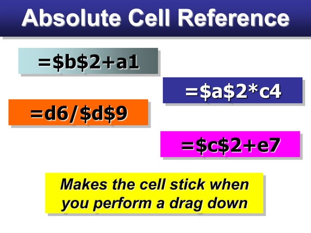 Absolute cell references | PPTX