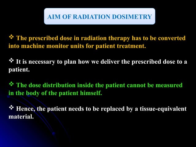 Absolute Dosimetry for the Linear Accelerator | PPT | Free Download