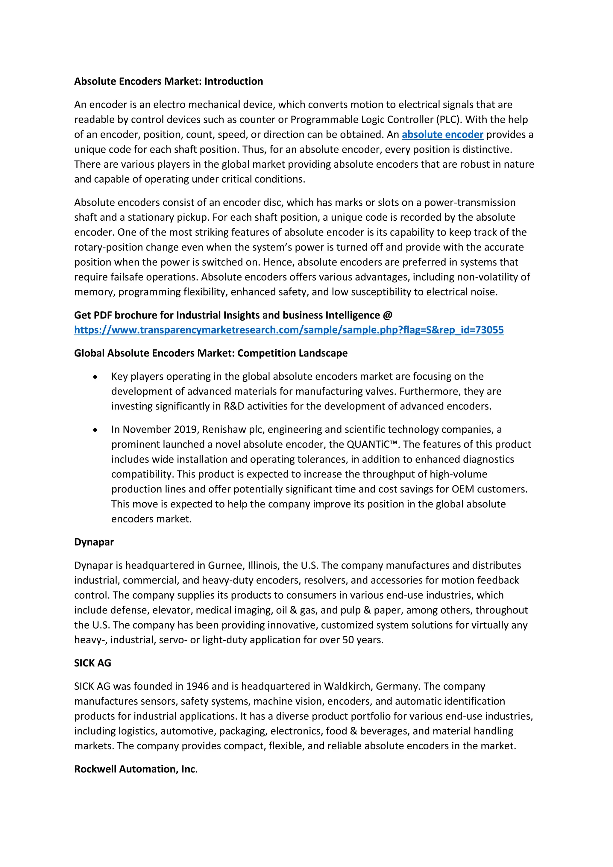 Absolute encoders market | PDF
