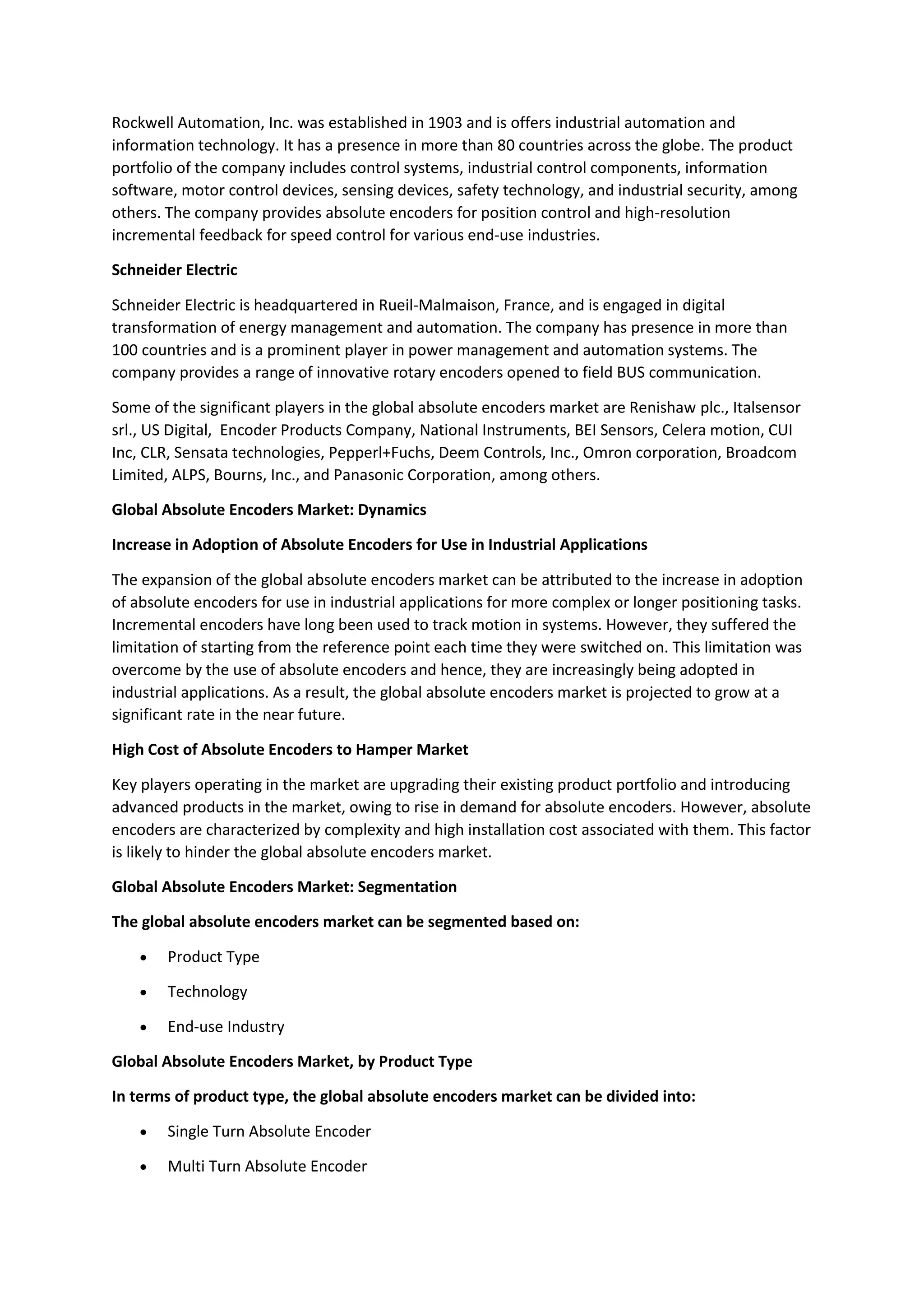 Absolute encoders market | PDF