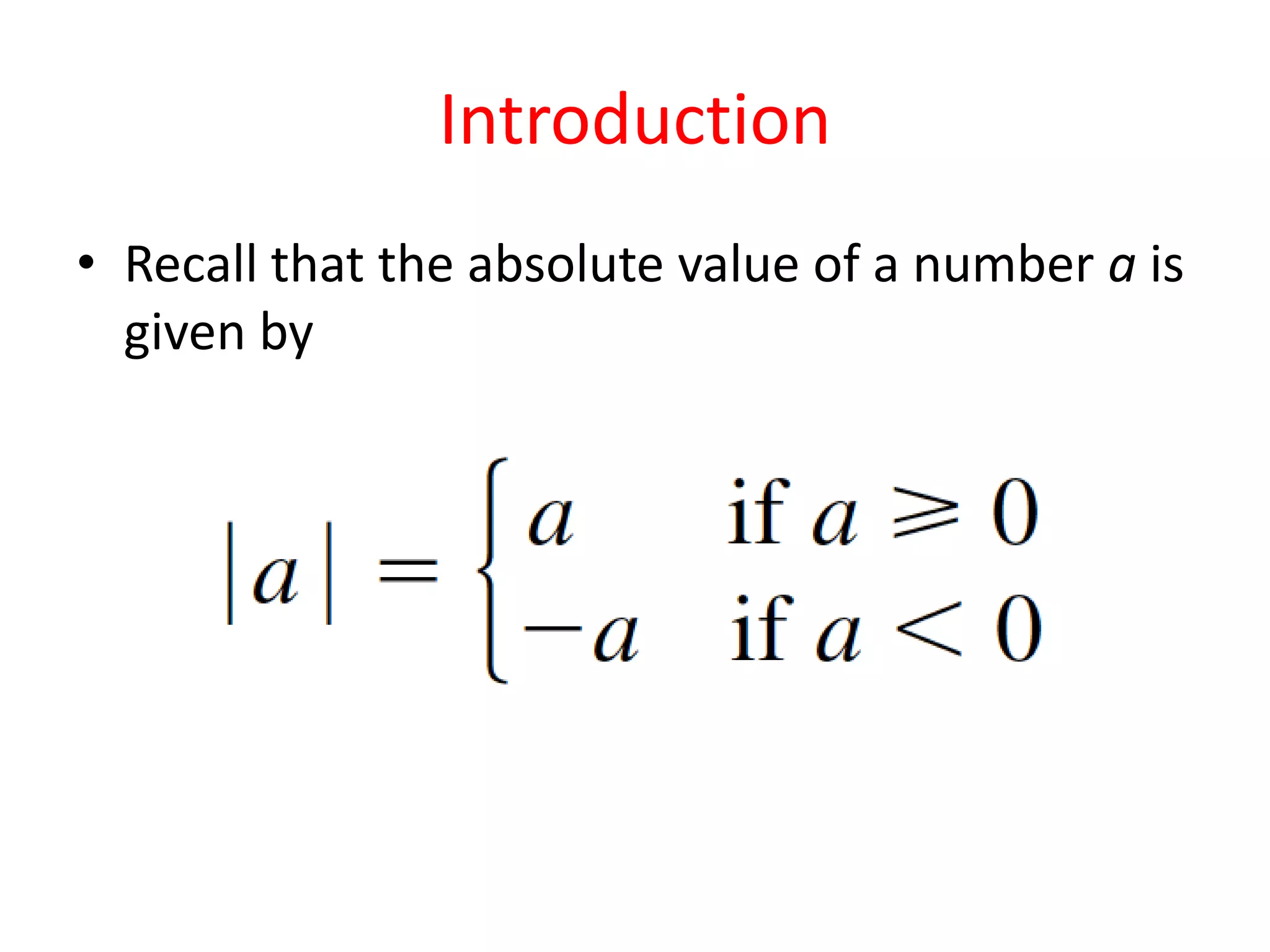 Absolute equations and inequalities | PPTX