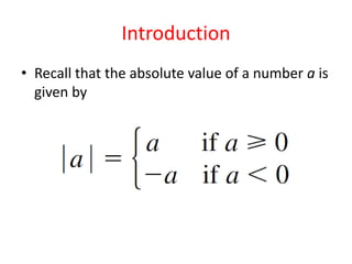 Absolute equations and inequalities | PPTX