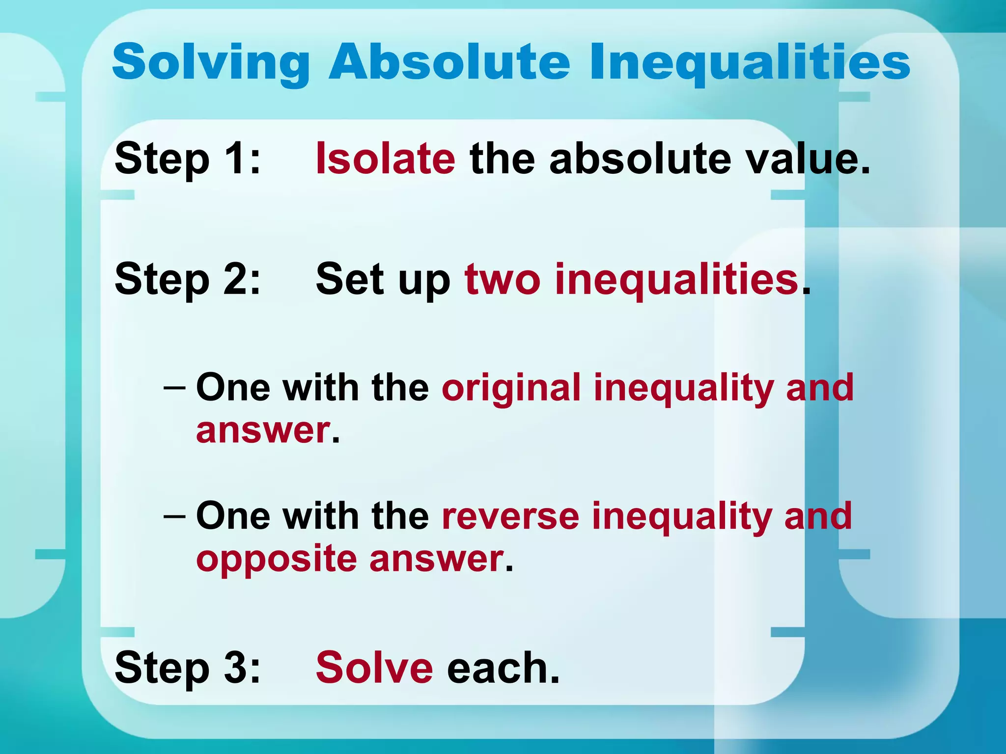 Absolute inequalities | PPT