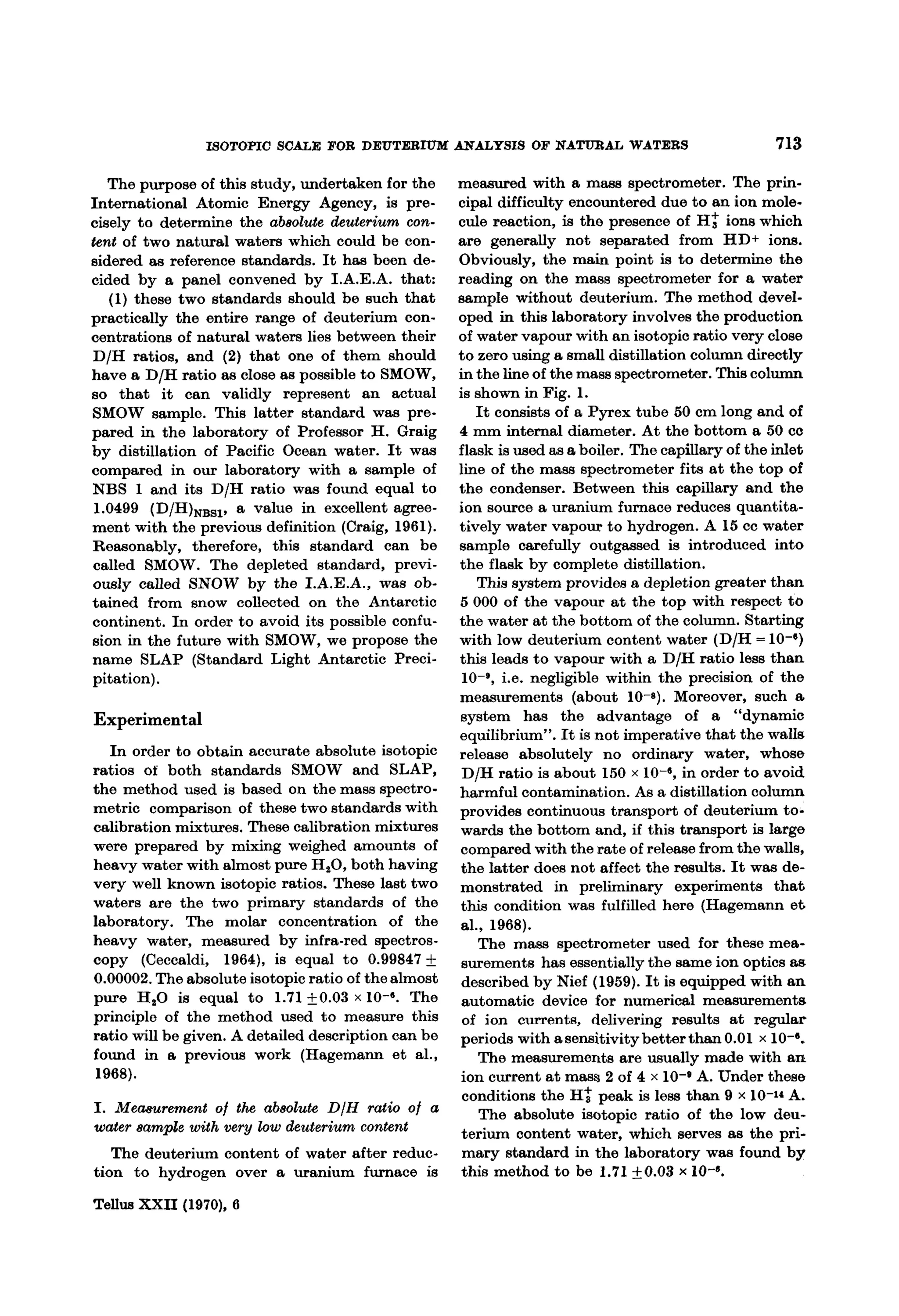 Absolute isotopic scale for deuterium analysis of natural waters | PDF